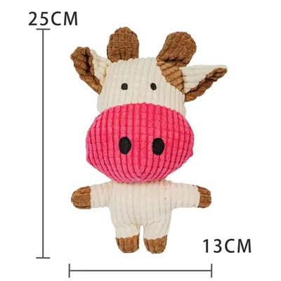 Cow Jumbo Cord Soft Squeaky Toy for Small Dogs White and Brown – My Chi ...