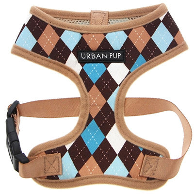 Urban Pup Argyle Brown Blue and Aqua Harness – My Chi and Me